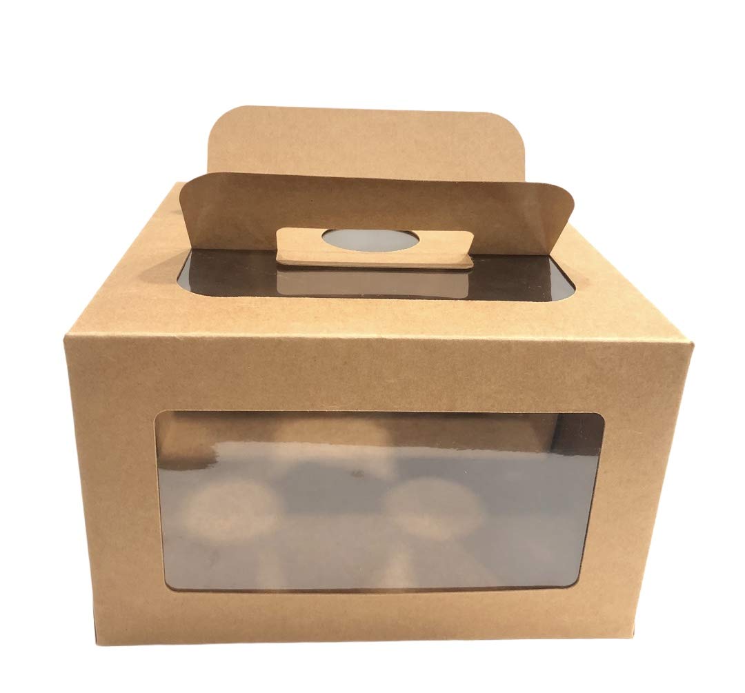 10x10x4 Brown Kraft Window 1kg Cake Box, Pack of 1