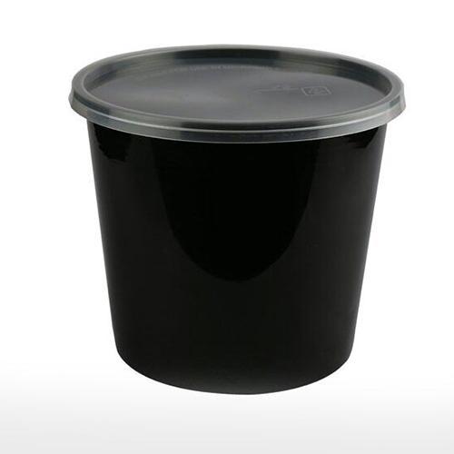 2000ml Round Container Black, Pack of 1