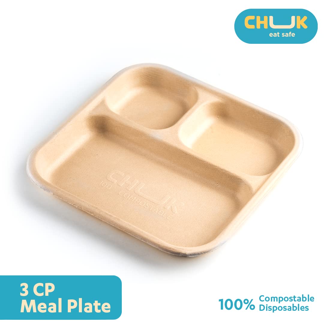Chuk 3 Compartment Plate, Pack of 1